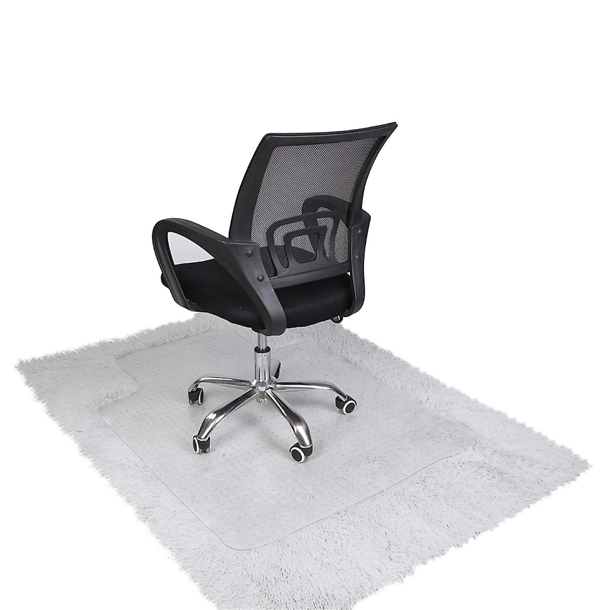Transparent PVC Office Chair Mat for Carpet – Computer Chair Mat for Carpeted Floors – Easy Glide Rolling Plastic Floor Mat for Office Chair on Carpet for Work, with Extended Lip (47.24 x 35.43 )".