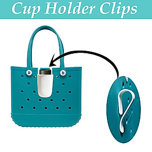 FEICUIBEXI Hooks Accessories for Bogg Bags, Insert Charm Cup Holder Connector Key Holder Hat Hanger, 2pcs White