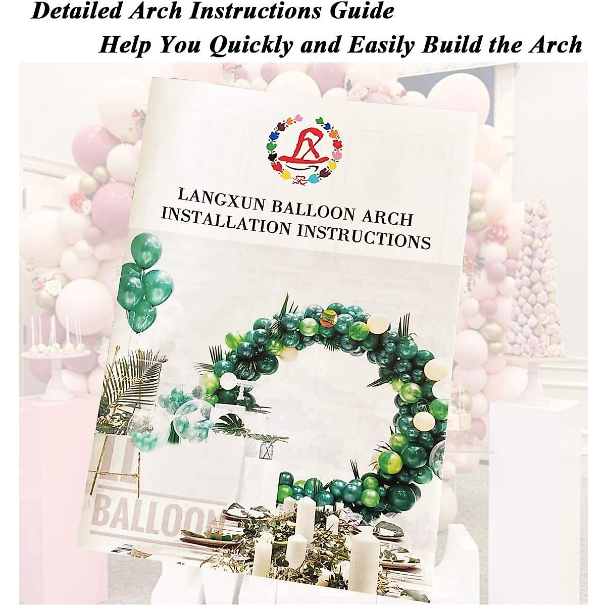 LANGXUN Φ7.2ft Gold Balloon Arch kit, Circle Metal Party Decoration, for Birthday Party Decoration, Wedding Decoration, Graduation Decorations and Baby Shower Photo Background Decoration