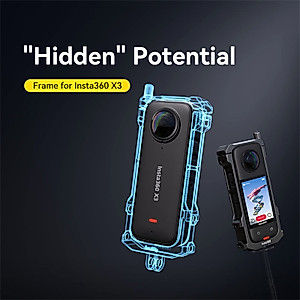 SmallRig Aluminum Frame Cage for Insta360 X3, Protective Case for Insta 360 X3, with 1/4" Threads, Cold Shoe Mount, Folding Fingers, Silicone Lens Cap - 4088B