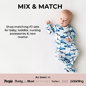 Posh Peanut Boys Pajamas - PJs for Kids Made of Soft Viscose from Bamboo, Long Sleeve Toddler PJs & Matching Boys Pajama Sets (12-18 Months) Sharks
