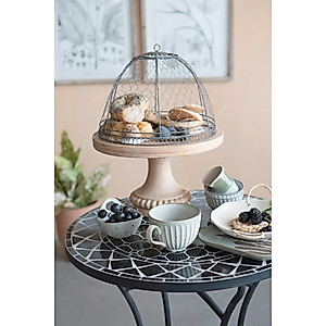 Creative Co-Op Metal Indoor/Outdoor Mosaic Top Accent Table, 24" L x 24" W x 28" H, Black