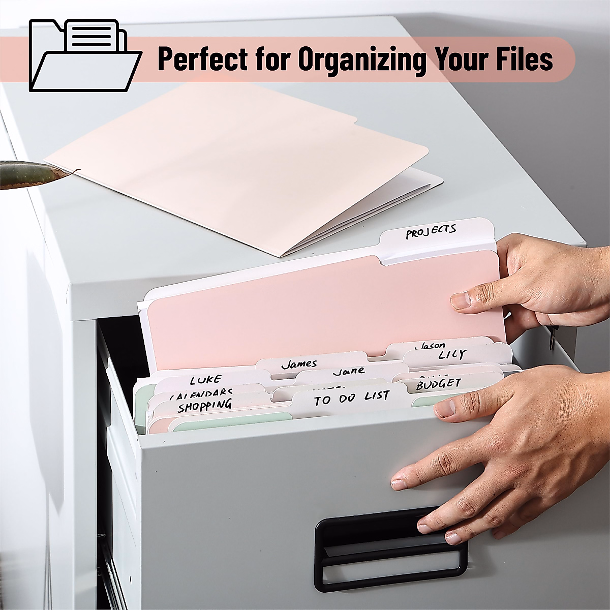 Mr. Pen File Folders, 18 Pack, Morandi Colors, 1/3-Cut Tab, Letter Size, Durable Paper Folders, Office Supplies