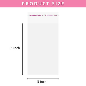 200 Pack Sealing Cellophane Bags - Clear Cookie Bags Resealable, Self Adhesive for Packaging Gifts, Cookies - Candy Bags, Jewelry Bags, Sample Bags - 3X5 Inch