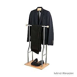 Mind Reader Clothing Valet Rack Suit Stand, Silver