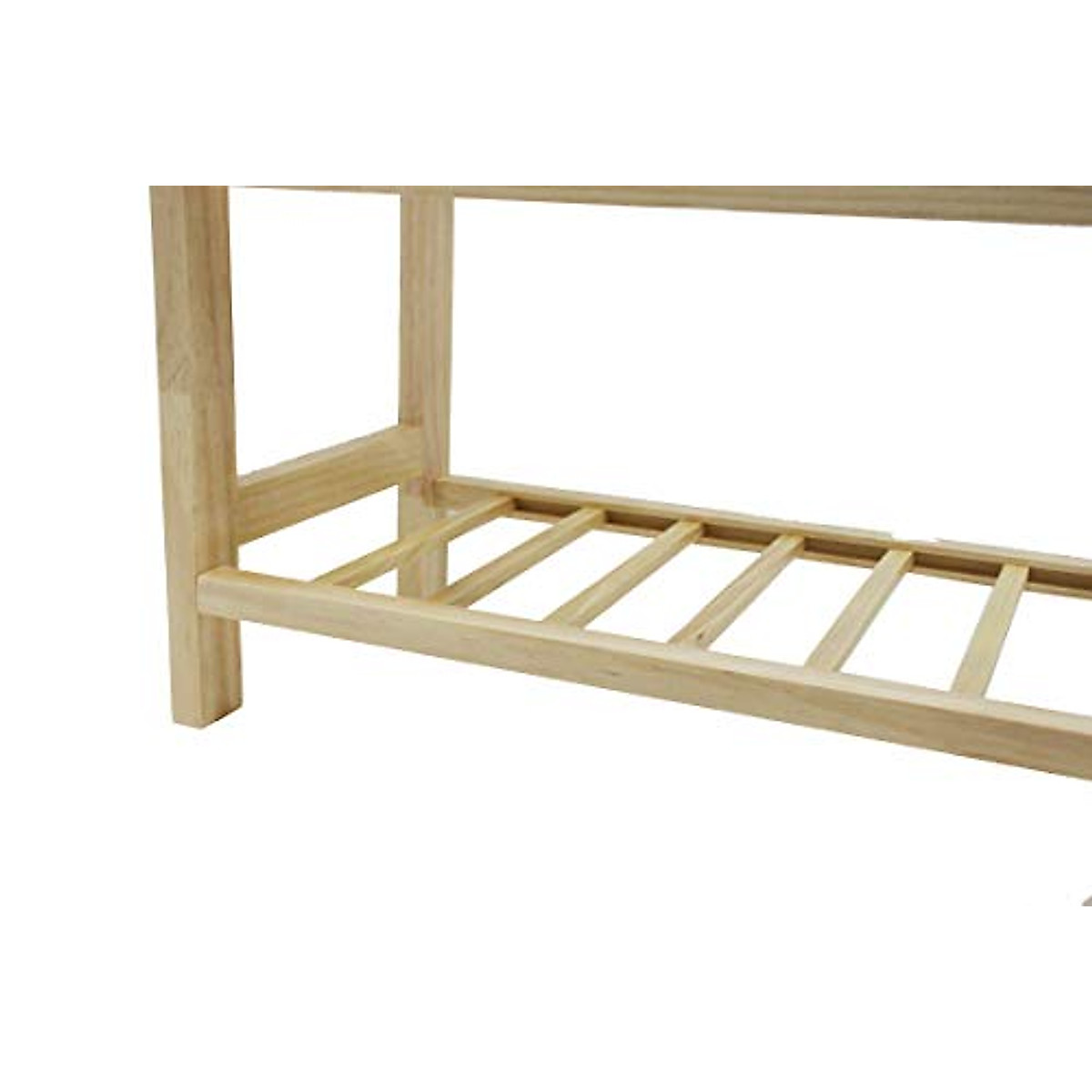 FixtureDisplays® Wood Shoe Rack Flower Plant Display Stand Reading Room Book Cart Storage Organizer 4-Shelf 15918