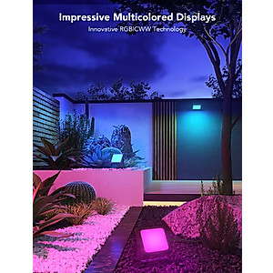 Govee Outdoor Lights, Flood Lights Uplight 2 in 1, LED Landscape Lighting, 35 Scene Modes, 4 Music Modes, Smart Color Changing IP65 Waterproof, App Control, Patio Lights, Garden Yards Walls, 4 Pack