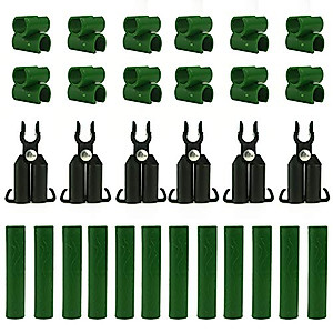 Sunnyglade 30Pcs Adjustable Plant Trellis Connector Clip,3 Different Types of Universal Plastic Plant Connector Stake Clip for Plant Stakes Connecting Tubes Supports