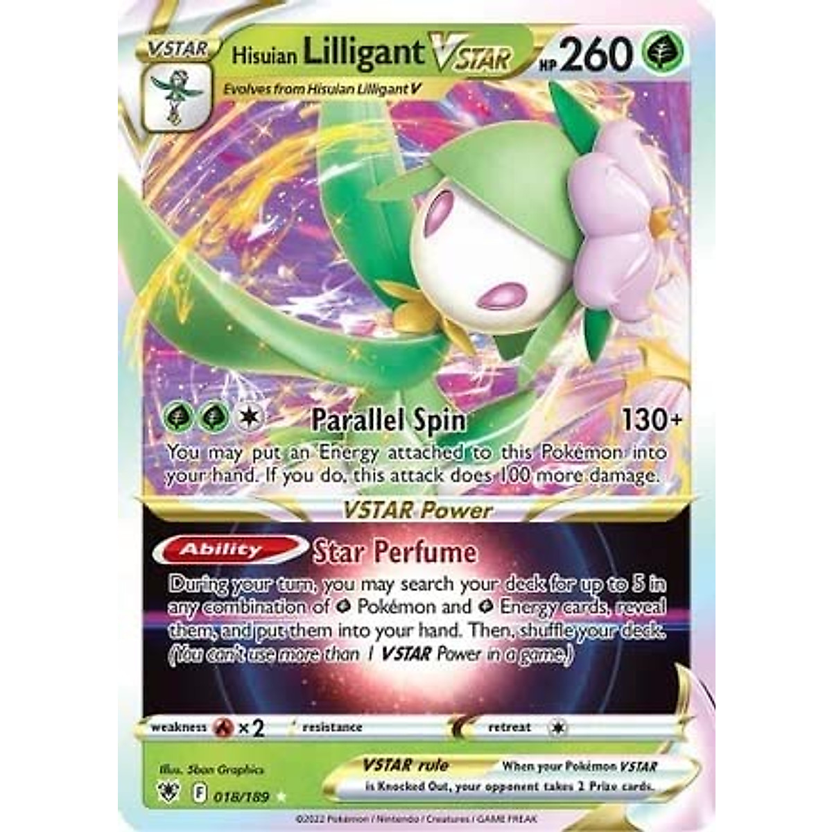 Hisuian Lilligant VSTAR - 018/189 - Ultra Rare - Sword & Shield - Astral Radiance
