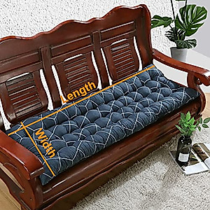 XYXH Garden Bench Seat Cushions, Thicken Patio Bench Cushion, Swing Chair Cushion Seat Pads, for Indoor/Outdoor Hanging Chair Cushion (Style 2 45x150cm)