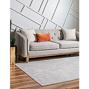 Rugs.com Oregon Collection Rug – 6' x 9' Ivory Low-Pile Rug Perfect for Living Rooms, Large Dining Rooms, Open Floorplans