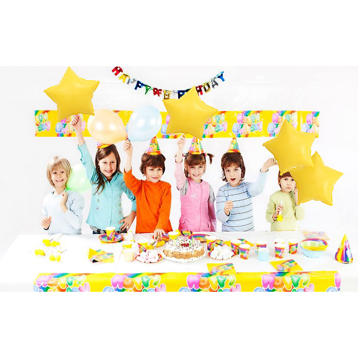 10 Pcs Yellow Star-Shaped Balloon 18 Inch Foil Balloon Mylar Balloon Happy Birthday Balloons Decoration