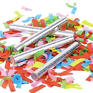 FameFame 10Pack Confetti Wands, Tissue Paper Flick Flutter Sticks for Wedding Celebrations, Anniversary, Birthday Party, Colorful, 7.8inch Confetti Popper