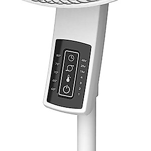 Lasko S16614 Oscillating 16″ Adjustable Pedestal Stand Fan with Timer, Thermostat and Remote for Indoor, Bedroom, Living Room, Home Office & College Dorm Use, 16 Inch, White
