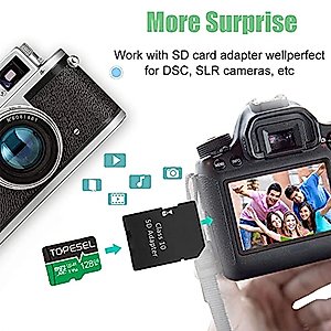 TOPESEL 128GB Micro SD Card 3 Pack Memory Cards A1 V30 U3 Class 10 Micro SDXC UHS-I TF Card for Camera/Drone/Dash Cam(3 Pack U3 128GB)