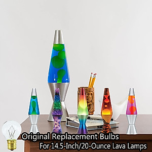 Lava Lamp Bulb, 25 Watt Original Replacement Bulb for 14.5-Inch/20-Ounce Lava Lamp, S11 Bulb E17 Base/120 Volt,Dimmable - Warm White-6 Pack
