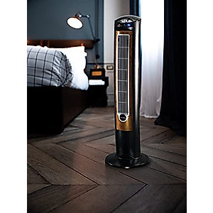 Lasko Oscillating Tower Fan, Remote Control, Ionizer, 3 Speeds, Timer, for Bedroom, Office, Kitchen 42", Black, T42950