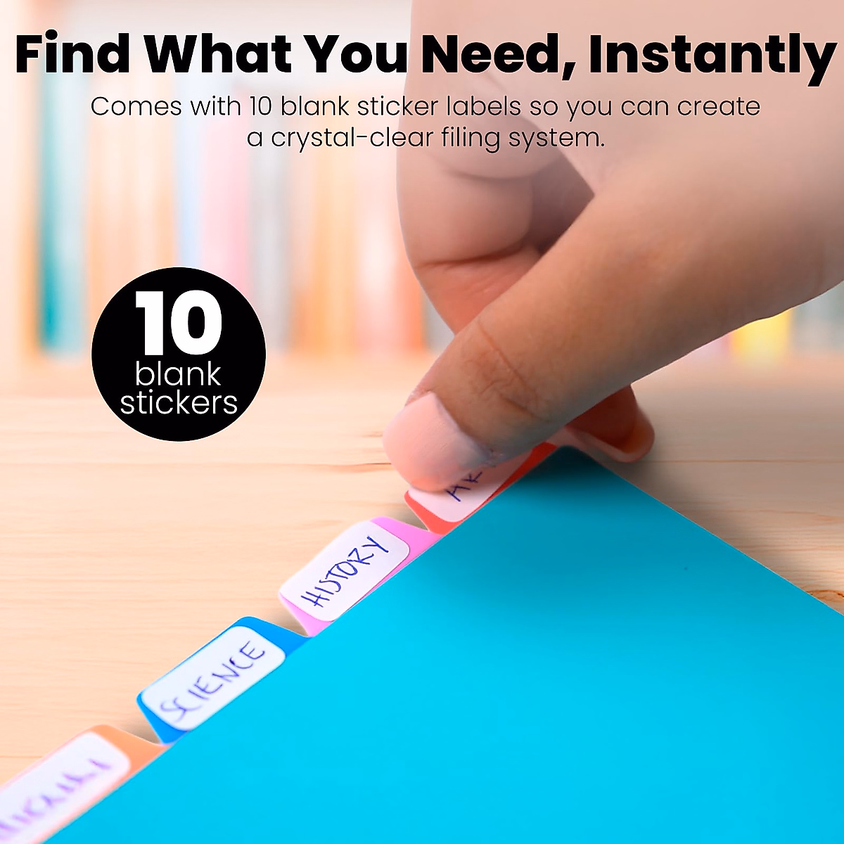 Yoobi Index Card Organization Set - 4 Pack - 3x5 Index Cards with Colorful Tab Dividers in Index Card Cases - 100 Cards Per Box, College Ruled Index Cards, Index Card Dividers Sticker Labels - 4 Pack