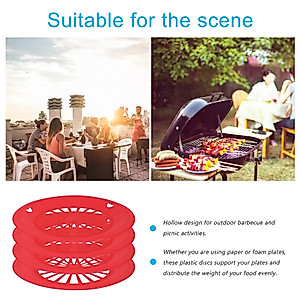DOITOOL 10pcs Grill Plate Round Bbq Paper Plate Trays Disposable Plates Holder Bbq Plate Tray Floral Paper Plates Snack Platter Colorful Plates Picnic Plate Tray Thing Plastic Food Travel