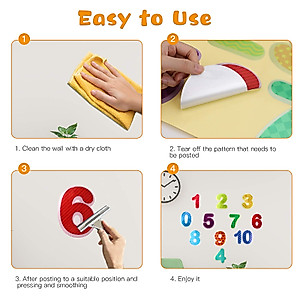 OOTSR 1-10 Number Wall Decals, Removable Wall Decals Stickers Decor, Colourful Number Wall Stickers for Nursery Bedroom Living Room décor