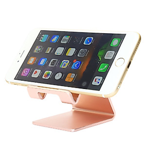 Honsky Solid Portable Universal Aluminum Desktop Desk Stand Hands Free Mobile Smart Cell Phone Holder Tablet Display Stand, Rose Gold