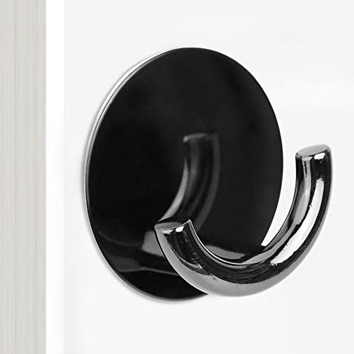 Jimfoty Heavy Duty Anti-Rusty Mental Wall Hanger, Towel Hook, Adhesive Durable for Storing The Clothes Bathroom Kitchen(Black)
