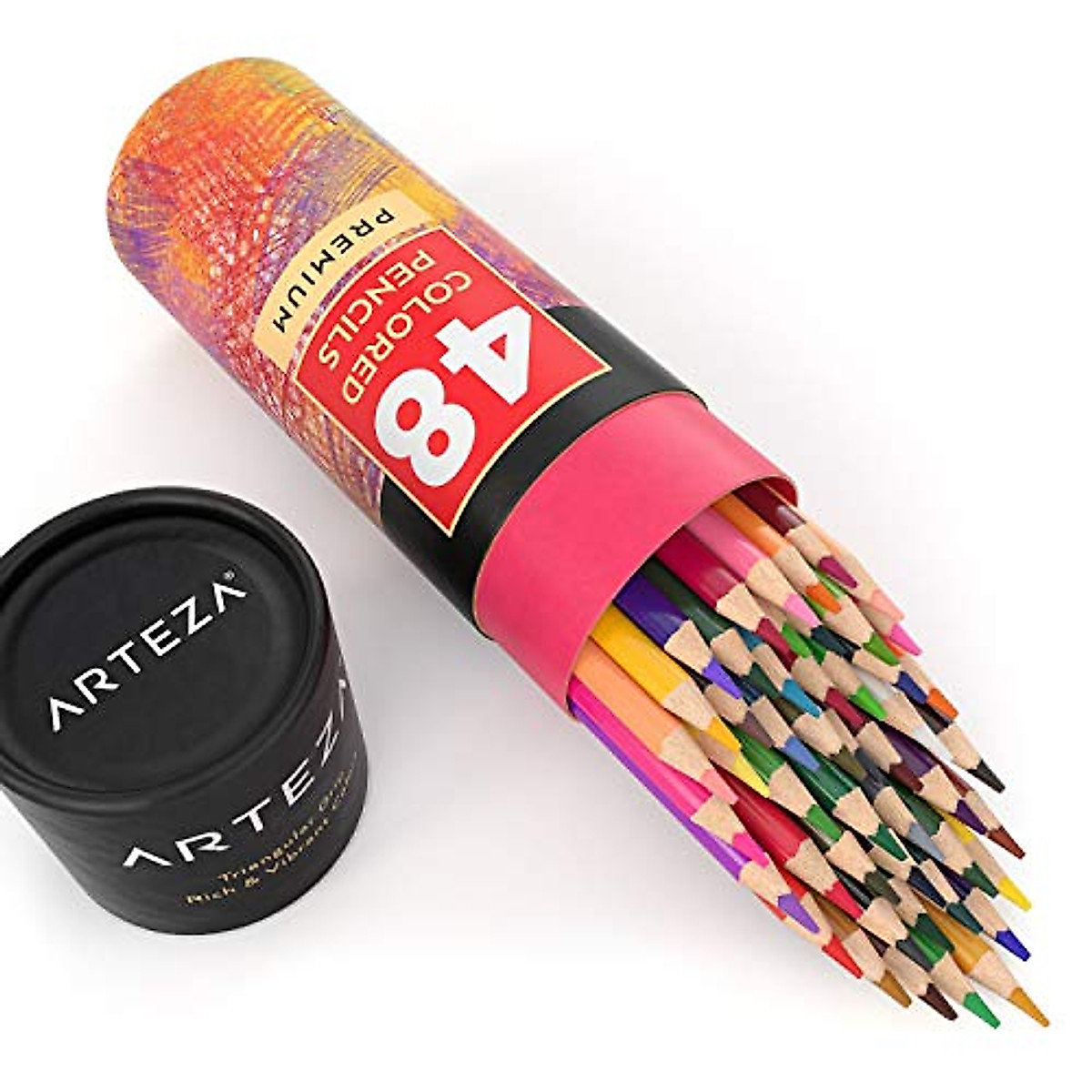 ARTEZA Colored Pencils for Adult Coloring, 48 Colors, Soft Drawing Pencils, Highly-Pigmented, Wax-Based Core, Professional Art Supplies for Artists, Pencil Set for Adults and Teens