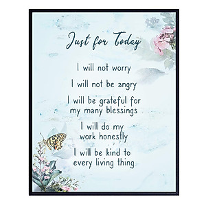 Inspirational Motivational Quotes Poster - Zen Buddhism New Age Wall Art Decor - Meditation Gift for Buddhist, Yoga Teacher, Women - Reiki Gratitude Picture Print for Spa Decor, Bathroom