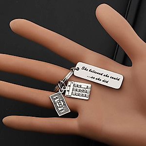 MYOSPARK Accountant Gift She Believed She Could So She Did Calculator Charm Keychain Inspirational Graduation Gift For CPA Accountant Auditor (Calculator Keychain)