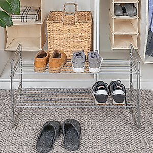 Household Essentials Stackable Two-Tier Shoe Rack, Chrome
