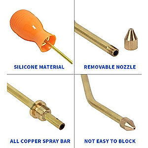 Bulb Duster Powder Duster Sprayer Garden Powder Applicator Dispenser with Long Copper Tube for Organic Gardening Agricultural Supplies and Control