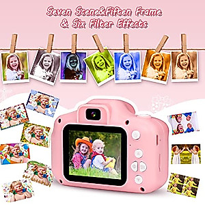 hyleton Kids Selfie Camera Digital,Child Toddler Video Camera Toys for 3 4 5 6 7 8 9 Year Old,Christmas Birthday Gift for Age 3-8 Girls/Boys with 32GB SD Card (Pink)