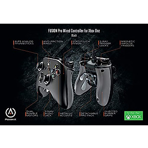 PowerA FUSION Pro Wired Controller for Xbox One - Black, Gamepad, Wired Video Game Controller, Gaming Controller, Xbox One, Works with Xbox Series X|S