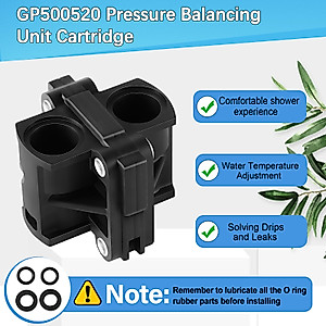 2 Pack GP500520 Pressure Balancing Unit Cartridge, Compatible with Kohler GP77759, GP77886 Shower Cartridge Replacement, for Rite-Temp and Single Handle 1/2" Pressure Balancing Shower Faucet Valve