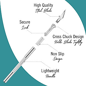 Exacto Knife 12 Metal Craft Knife, Heavy Duty Hobby Knife Exacto Knife Set Number 11 Blade Precision Knife for Moroccan Decor, Cutting and Crafting