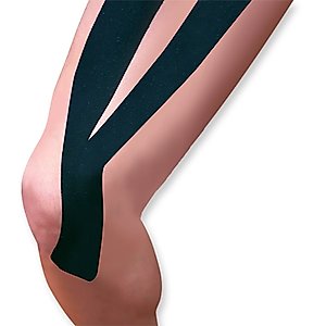 WellWear Kinesiology Tape Synthetic Y Strips, Black