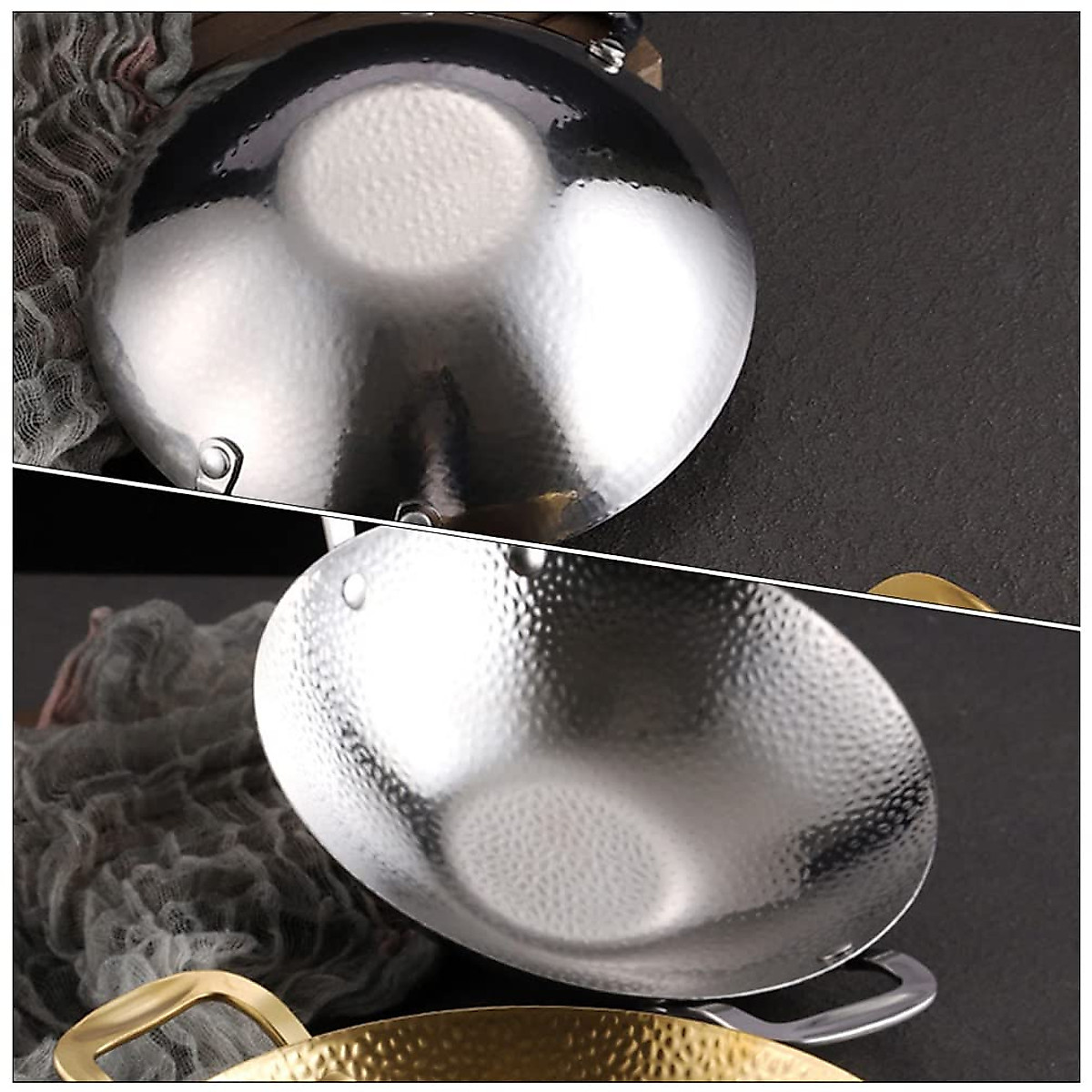 Hemoton Alcohol Pot Cooking Pot Small Stockpot Metal Grilling Wok Cast Iron Wok Omelet Sauce Pan Non Stick Wok Pan Steel Wok Grilling Pan Pasta Pots Chinese Work Spain Stainless Steel