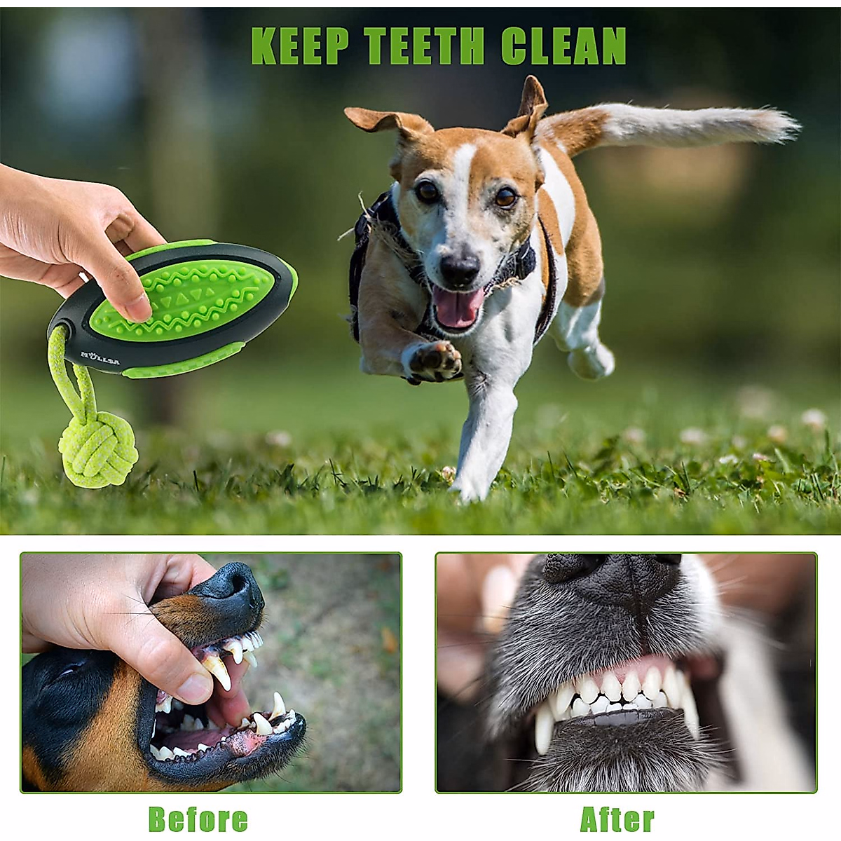 Squeaky Dog Toys Puppy Squeak Toy Interactive Doggy Treat Dispenser Food Dispensing Ball Fetch Catch Rugby Puzzle Teething Toys Ball IQ Training Chew Toys for Small and Medium Dogs