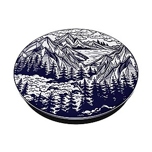Wanderlust Mountain Scene with Clouds & Pine Trees PopSockets PopGrip: Swappable Grip for Phones & Tablets