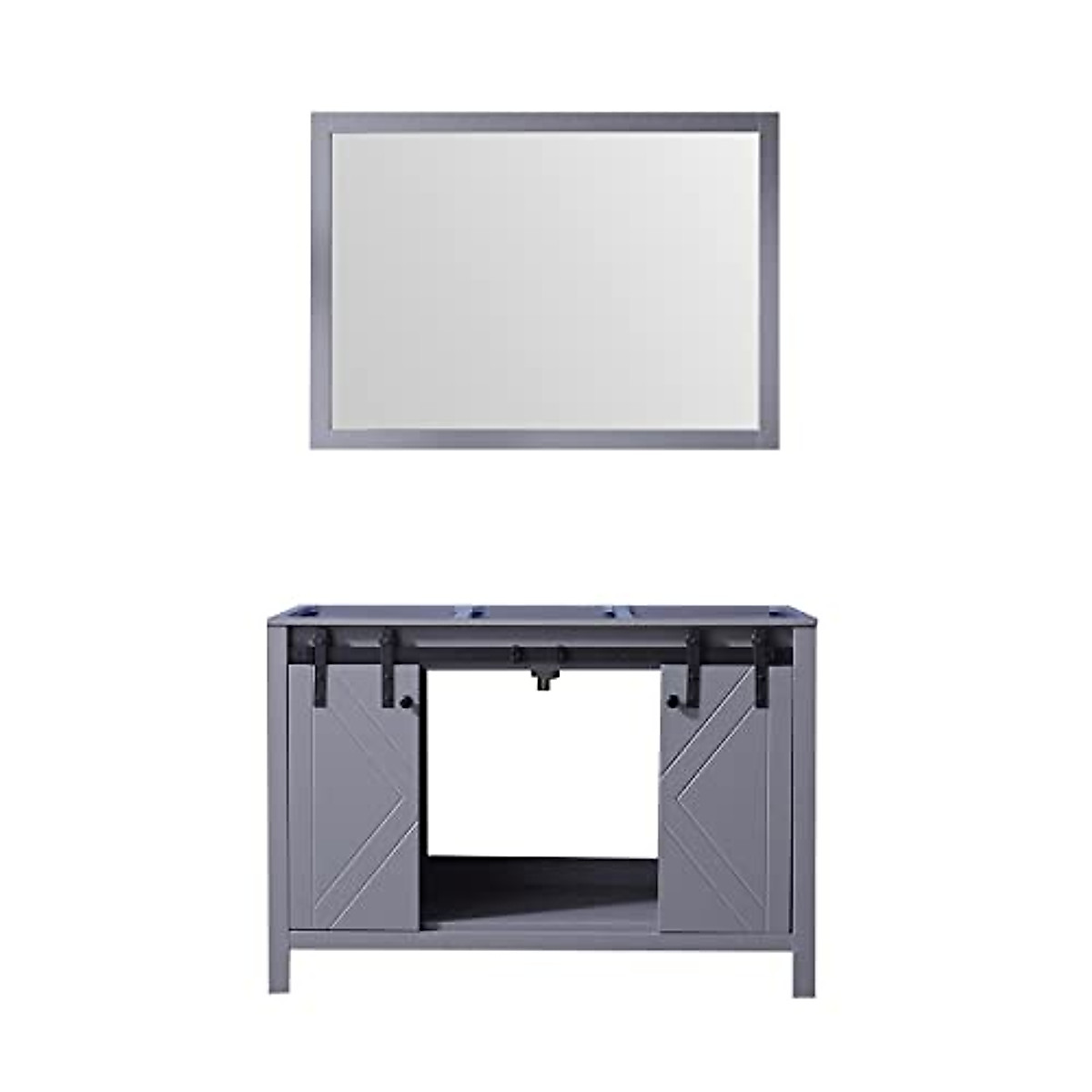 Lexora Home Marsyas 48" Single Vanity with Mirror in Dark Gray