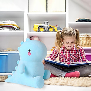 Ditucu Cute Dinosaur Stuffed Animals Toys Plush Dolls Soft Dino Plushie Birthday Gifts for Kids Girls Boys Blue 10 inch