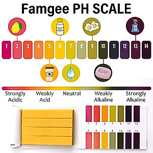 Famgee 8 Pack 640 Pieces PH Test Strips, Universal Litmus Indicator 1-14 pH Testing Paper for Testing Soil Water Saliva Urine Water Food Fish Tank Aquariums Ponds