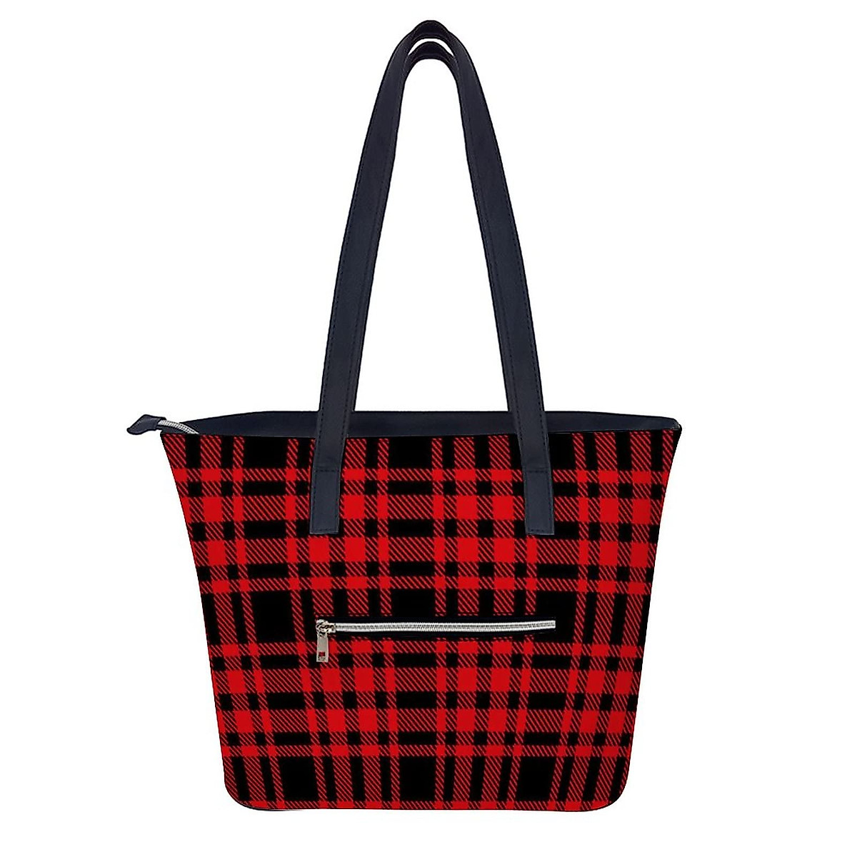 Tartan Plaid Women's Tote Bag PU Leather Shoulder Bag Handbags Purse For Work Shopping Travel