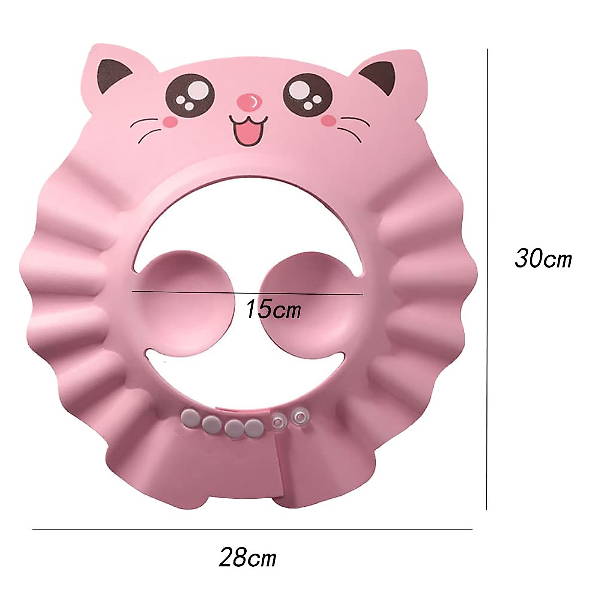 Anller 3 Pieces Baby Shower Cap, Soft Adjustable Bath Shampoo Cap with Ear Protection, Funny Cartoon Bathing Cap for Children, Kids and Toddlers(Pink+Blue+Yellow)