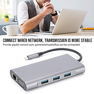 Multifunction Docking Station, Computer Adapter, Type‑C Docking Station, Information Transfer for Computer Home Office