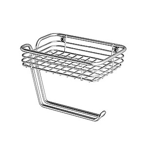 iDesign Classico Metal Wall Mount Toilet Paper Holder with Wire Shelf for Master, Guest, Kid's Bathroom, 7.25" x 5.25" x 5.3", Chrome