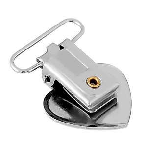 10Pcs Heart Suspender Clips, 20mm Baby Teething Toys Silver Blankets Clips Heart Shaped Suspender Braces Clips Holder for Baby Home Use