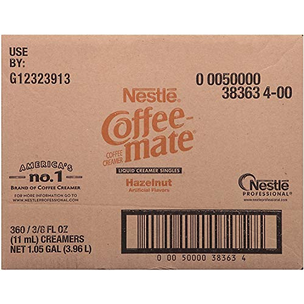 Nestle Coffee mate Coffee Creamer, Hazelnut, Liquid Creamer Singles, Box of 360 Singles