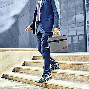 Aosbos Insulated Lunch Box for Men Women, Reusable Lunch Tote Bag Soft Lunch Cooler Bags Adult Thermal Lunch Boxes Lunch Pail Meal Prep Container with Back Pocket for Work Office Outdoor, Gray