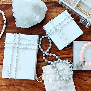 TheDisplayGuys - 25-Pack #33 Cotton Filled Cardboard Paper Jewelry Boxes Gift Case - Marble White (3.5" x 3.5" x 1.0") - for Shipping or Storage